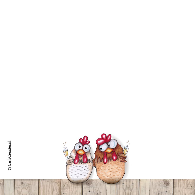 Kerstkaart proostende kippen - Kerstkaarten | Kaartje2go