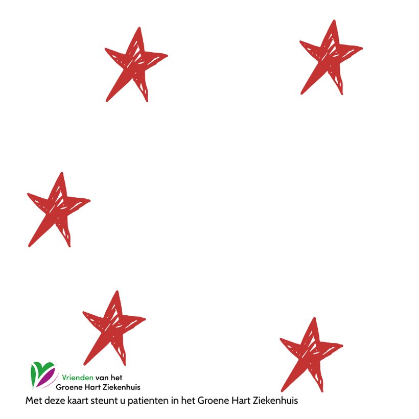 Kerstkaart rode sterren GHZ - Kerstkaarten | Kaartje2go