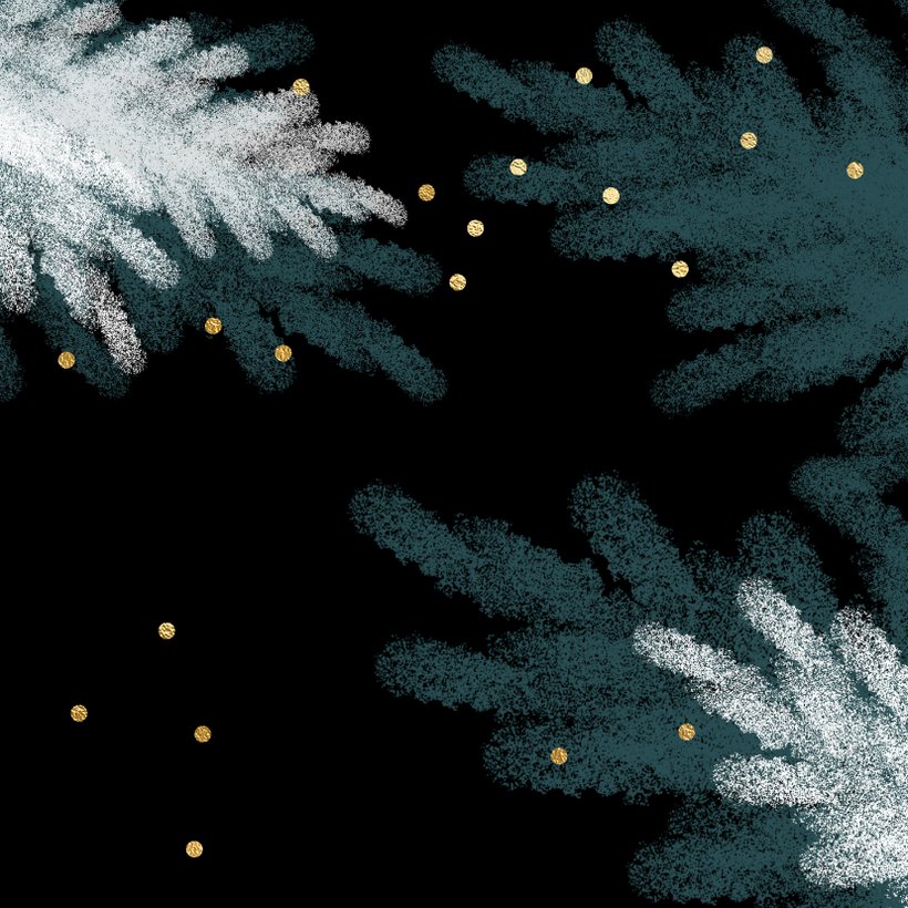 Kerstkaart sfeervolle krijt kersttakken | Kaartje2go