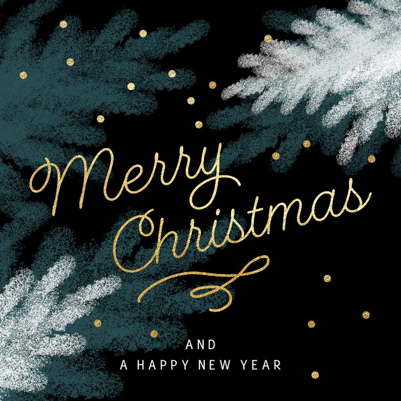Kerstkaart sfeervolle krijt kersttakken | Kaartje2go