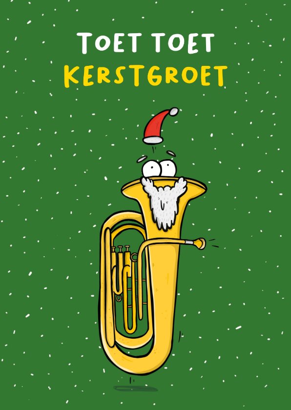 Kerstkaart Toet toet kerstgroet tuba | Kaartje2go