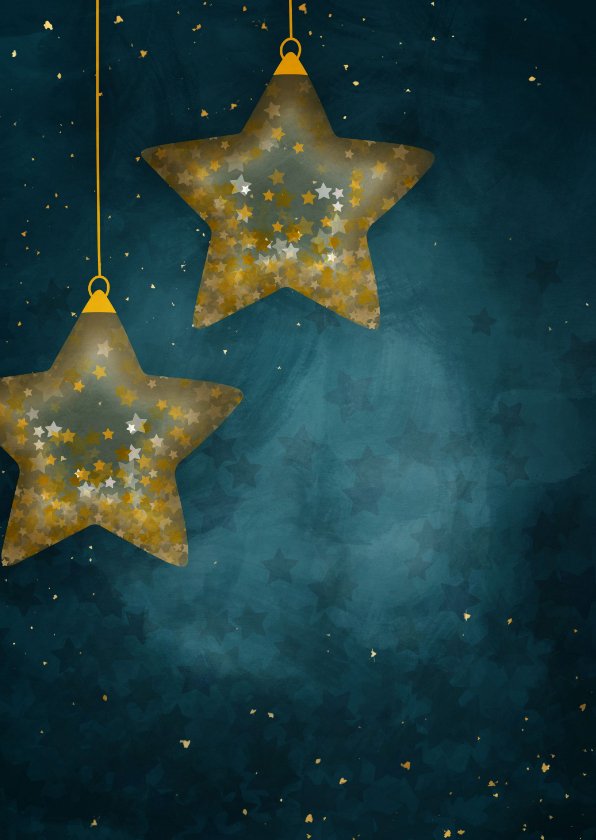 Kerstkaart Very Merry Xmas met sterren | Kaartje2go