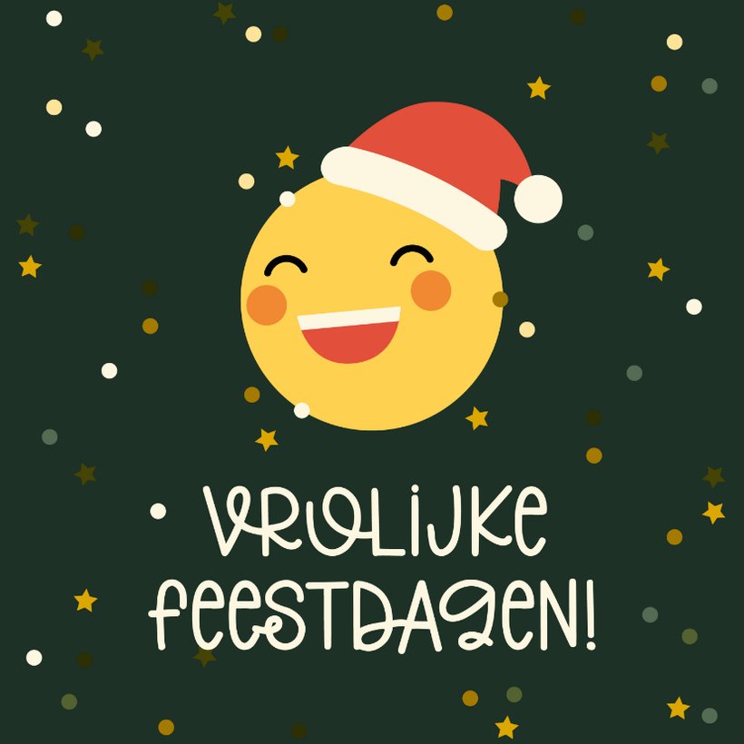 Kerstkaart vrolijke feestdagen emoji met | Kaartje2go