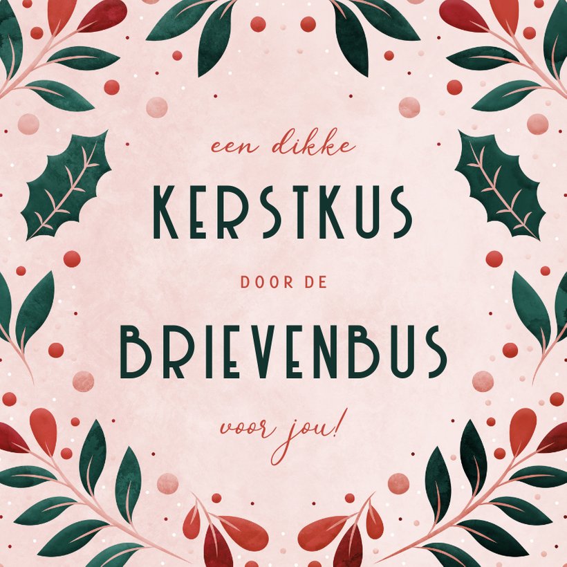 Kerstkus door de brievenbus met vrolijke | Kaartje2go
