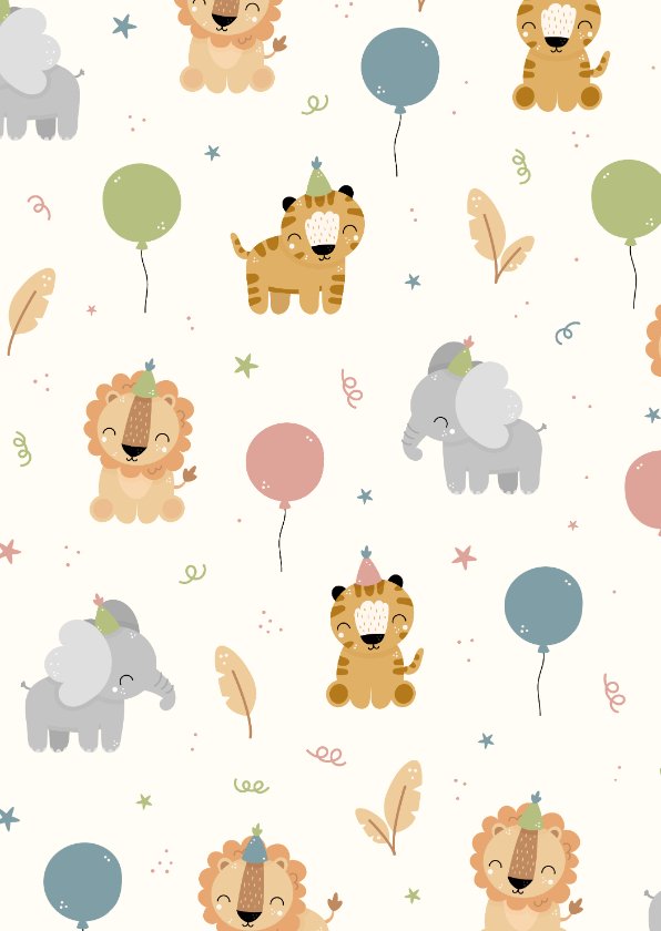 Kinderfeestje jungle patroon met foto | Kaartje2go