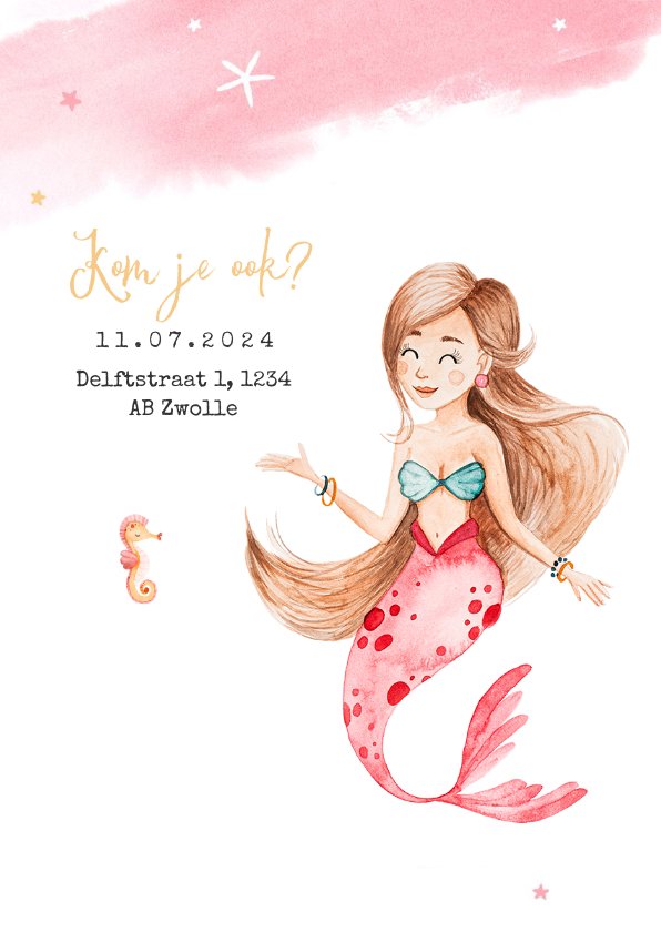 Kinderfeestje zwemfeestje uitnodiging | Kaartje2go