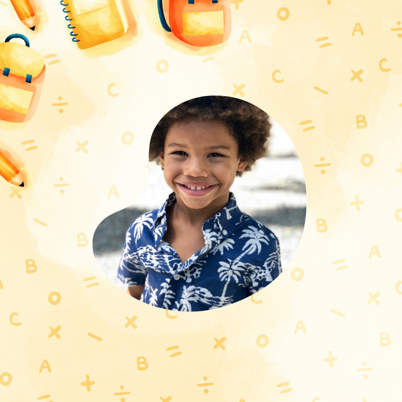 Kinderkaart veel plezier op school met vrolijk | Kaartje2go