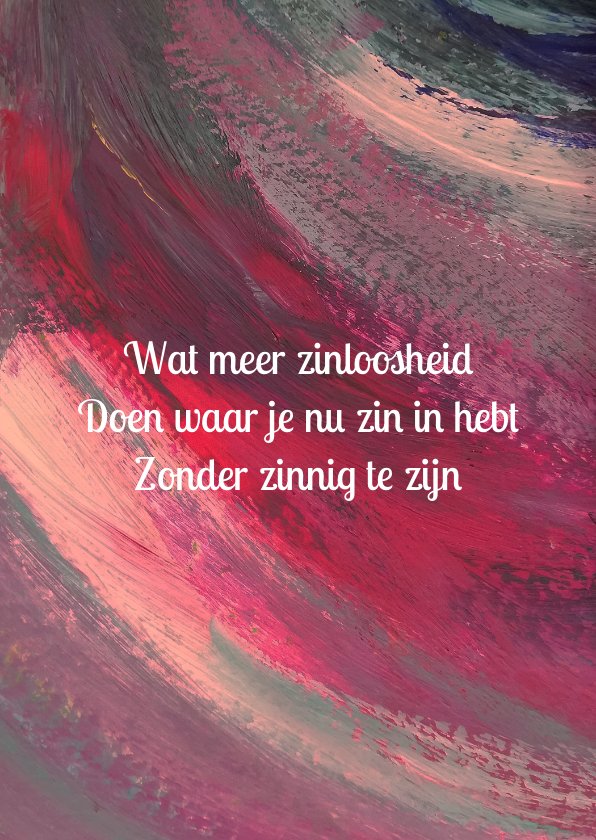 Kunstkaart met gedicht over zingeving | Kaartje2go