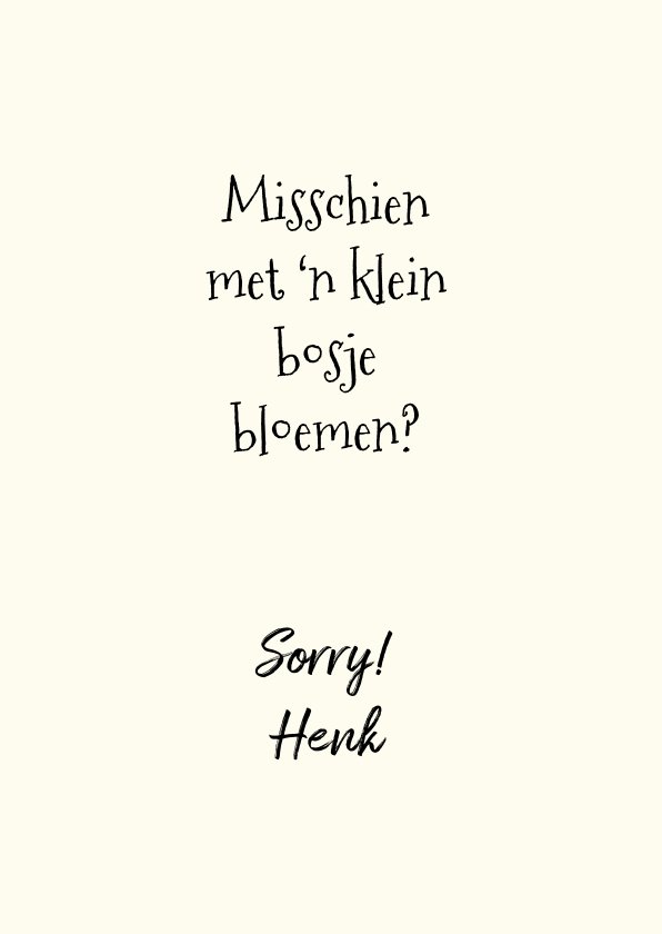 Leuke sorry kaart beertje met contactlijm en | Kaartje2go