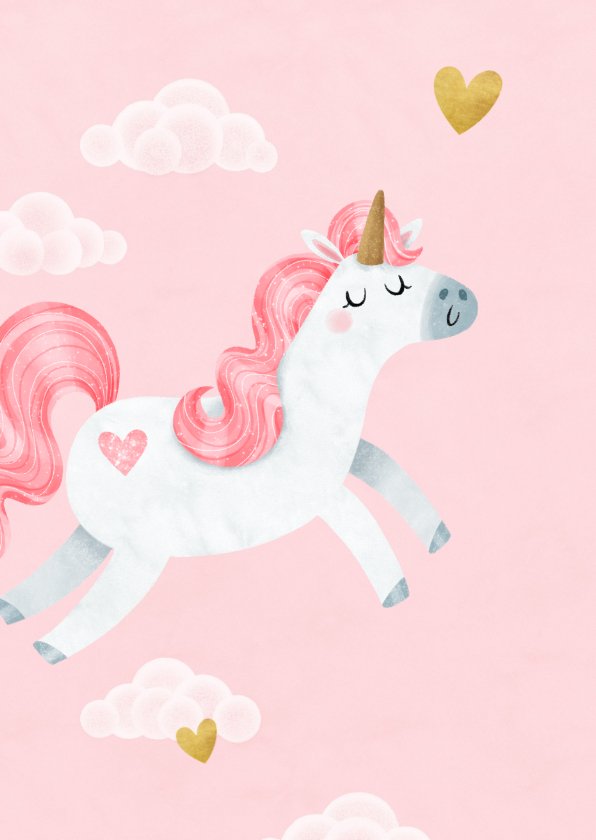 Leuke verjaardagskaart meisje met eenhoorn en | Kaartje2go