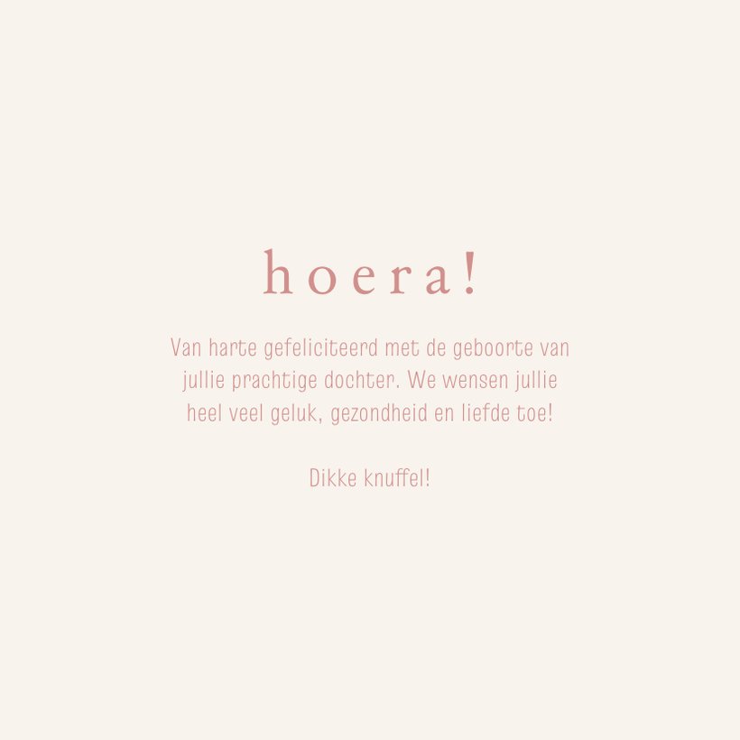 Lief felicitatiekaartje geboorte met roze | Kaartje2go