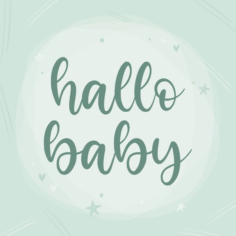 Lief felicitatiekaartje mintgroen hallo baby | Kaartje2go