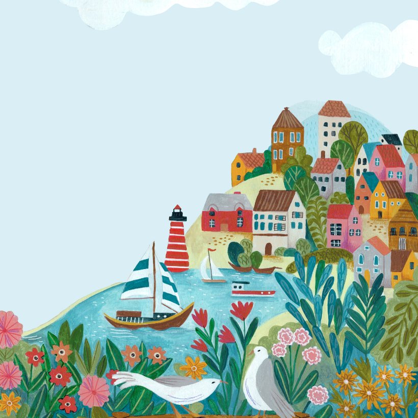 Lief geboortekaartje bootje op zee met een | Kaartje2go