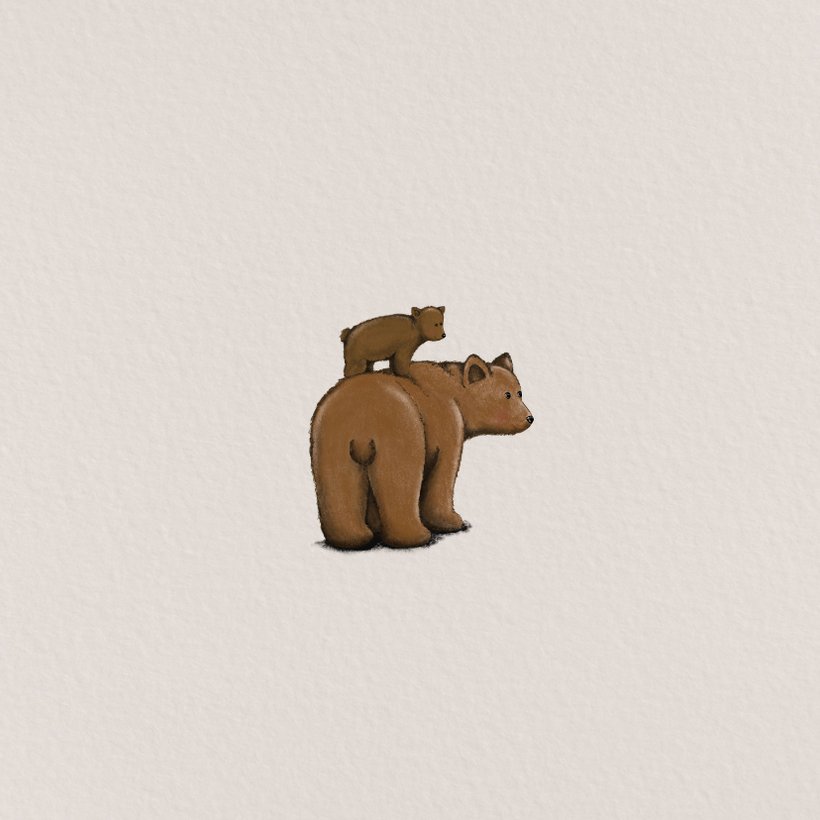 Lief geboortekaartje met tekening van beren in | Kaartje2go