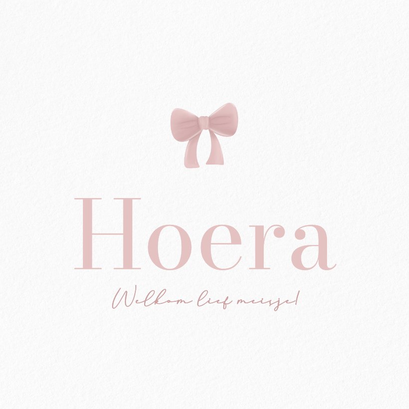 Lief wit felicitatiekaartje geboorte met roze | Kaartje2go