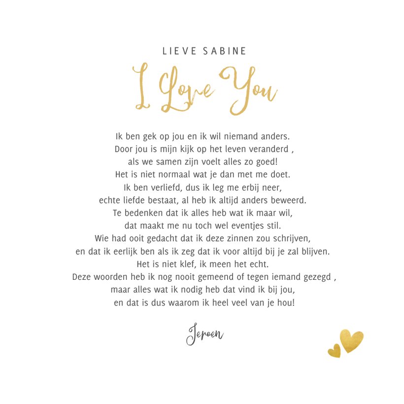 Liefdekaart I Love You Fotocollage Persoonlijk Kaartje2go