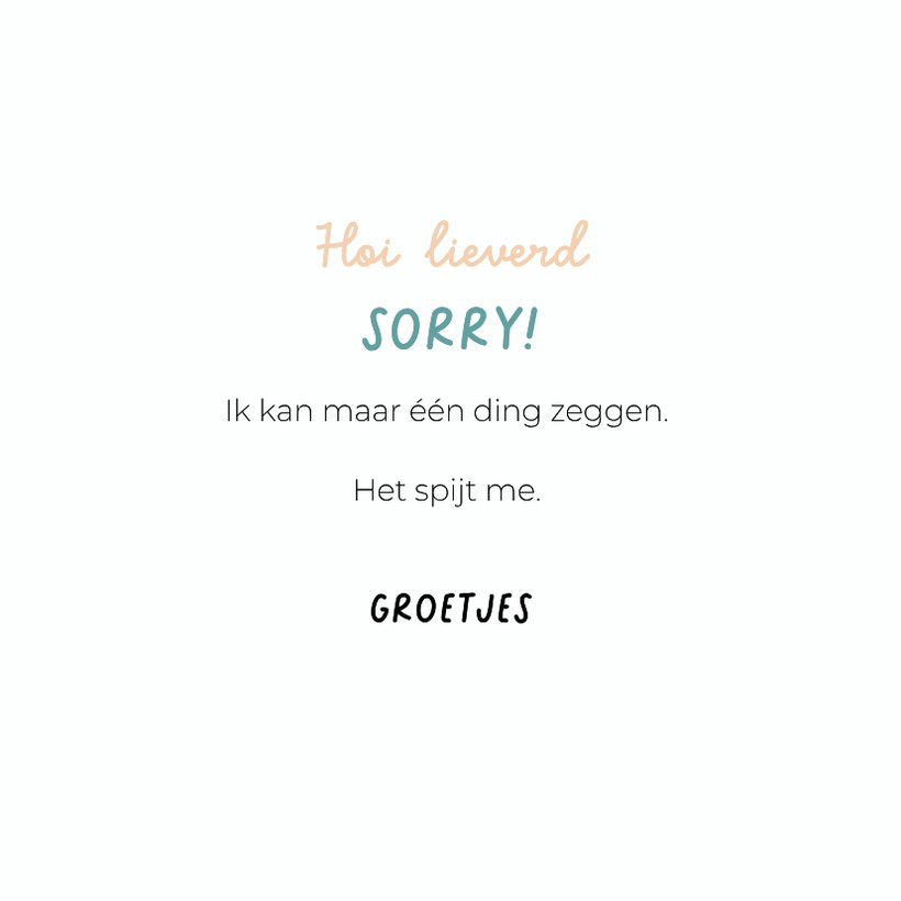 Lieve het spijt me kaart van hondje met schuin | Kaartje2go