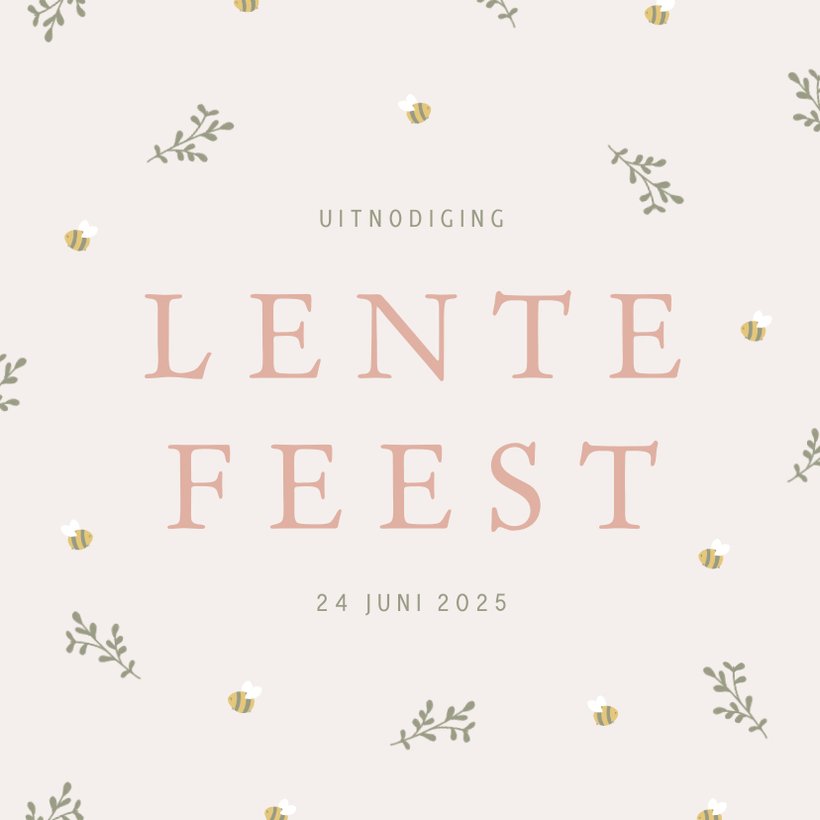Lieve uitnodiging voor een lentefeest met | Kaartje2go