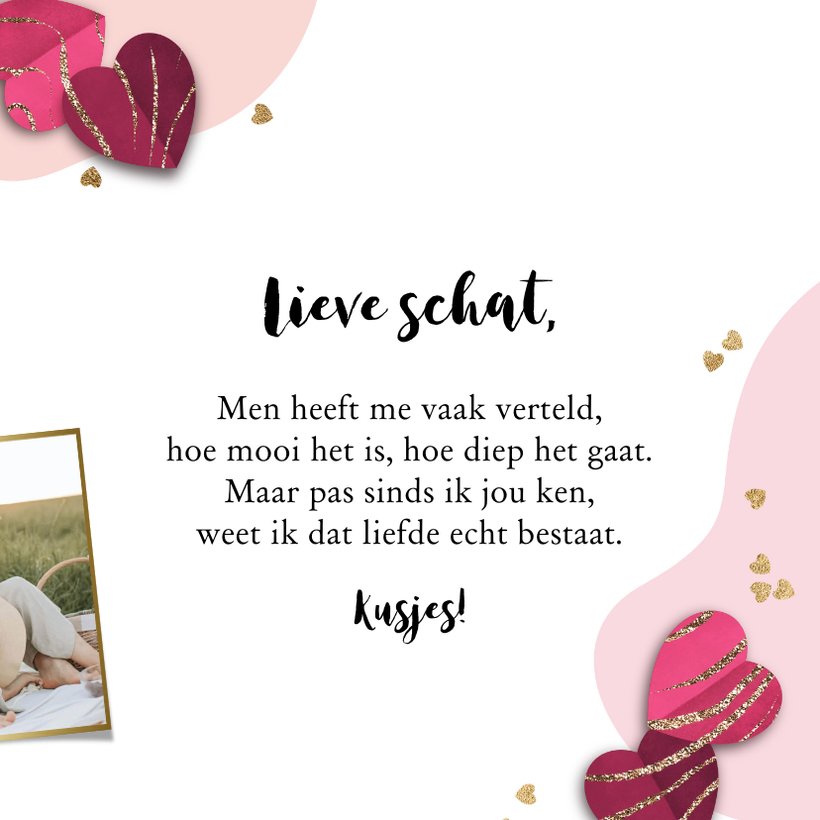 Lieve valentijnskaart 3d hartjes | Kaartje2go