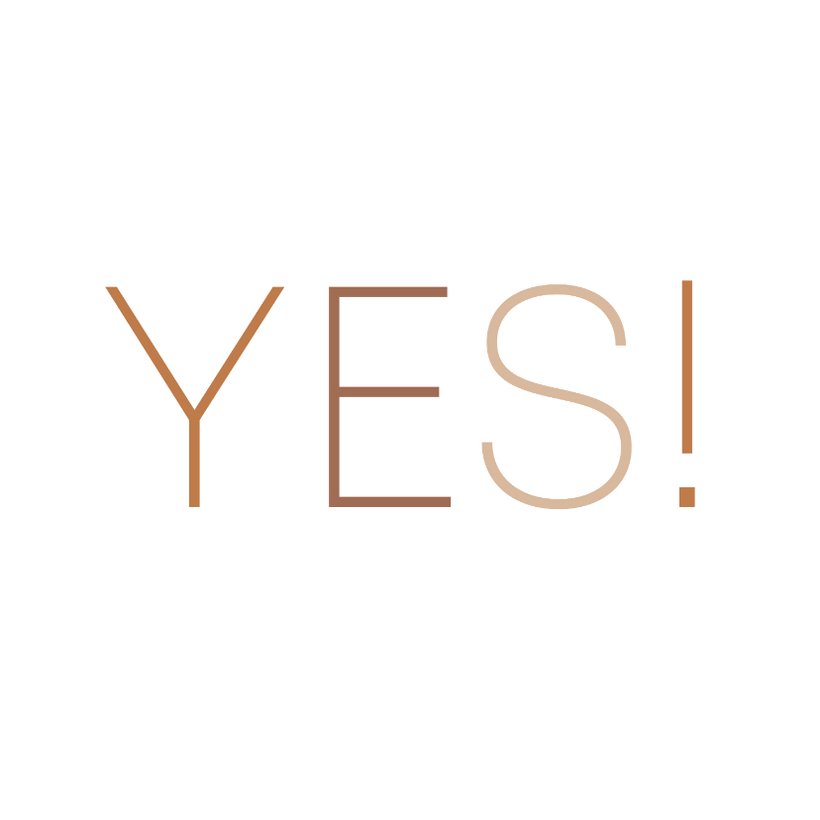 Minimalistisch geslaagdkaartje met YES in | Kaartje2go