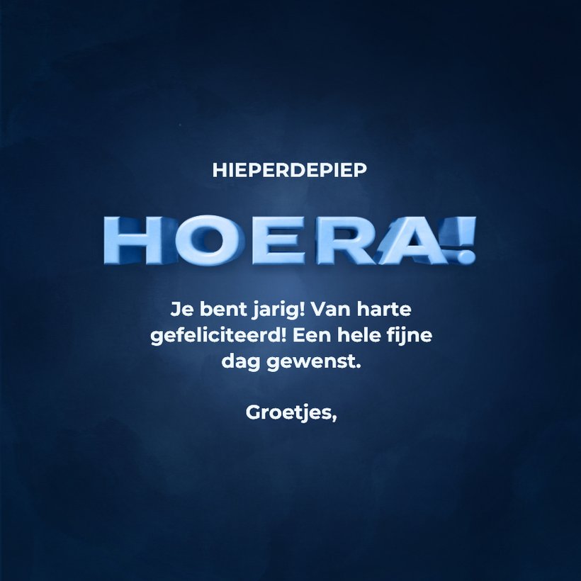 Moderne verjaardagskaart 3D confetti hoera | Kaartje2go