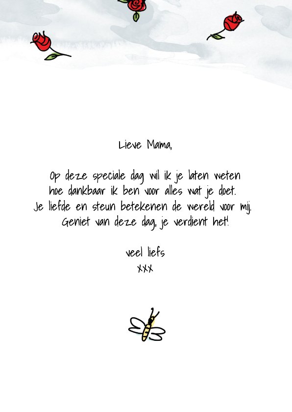 Moederdag met grote bos rozen | Kaartje2go