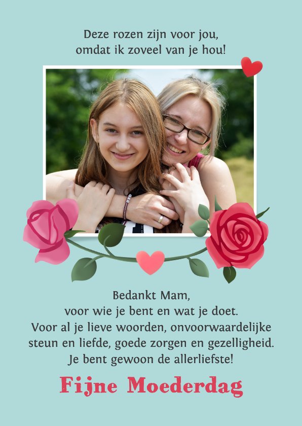 Moederdag schaap met rozen - Moederdag kaarten | Kaartje2go