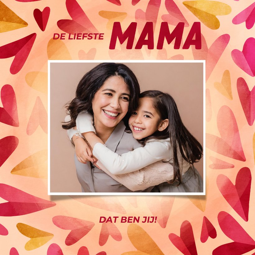 Moederdagkaart liefste mama met foto en roze | Kaartje2go