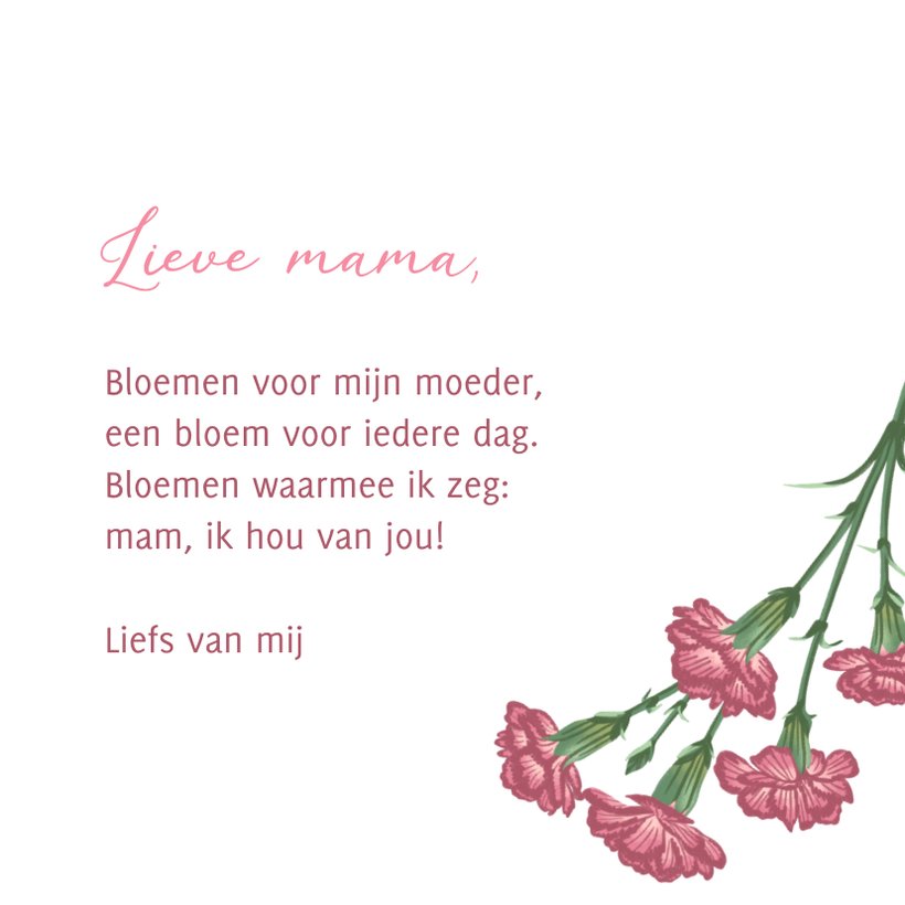 Moederdagkaart lieve mama - Moederdag kaarten | Kaartje2go