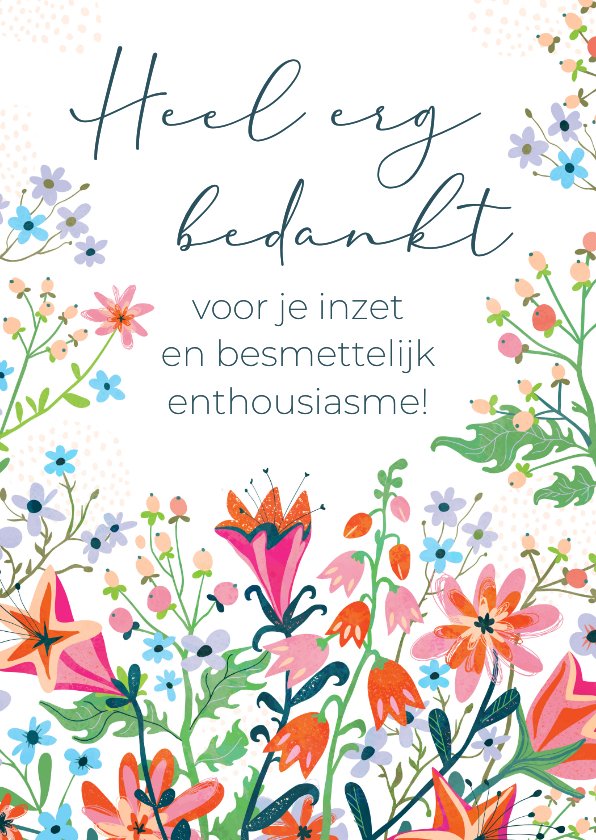 Mooi bedankkaart met wilde bloemen | Kaartje2go