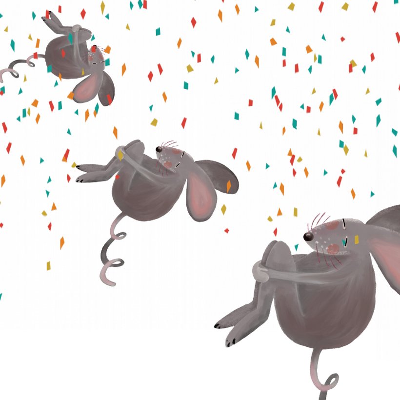 Muis die een gat in de lucht springt! Zo blij | Kaartje2go