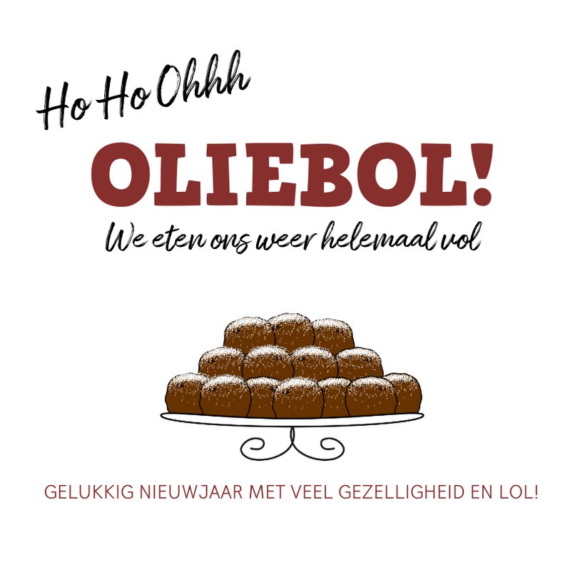 Nieuwjaarskaart met een grapje oliebol | Kaartje2go