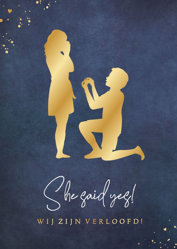 Originele verlovingskaart met silhouet van | Kaartje2go