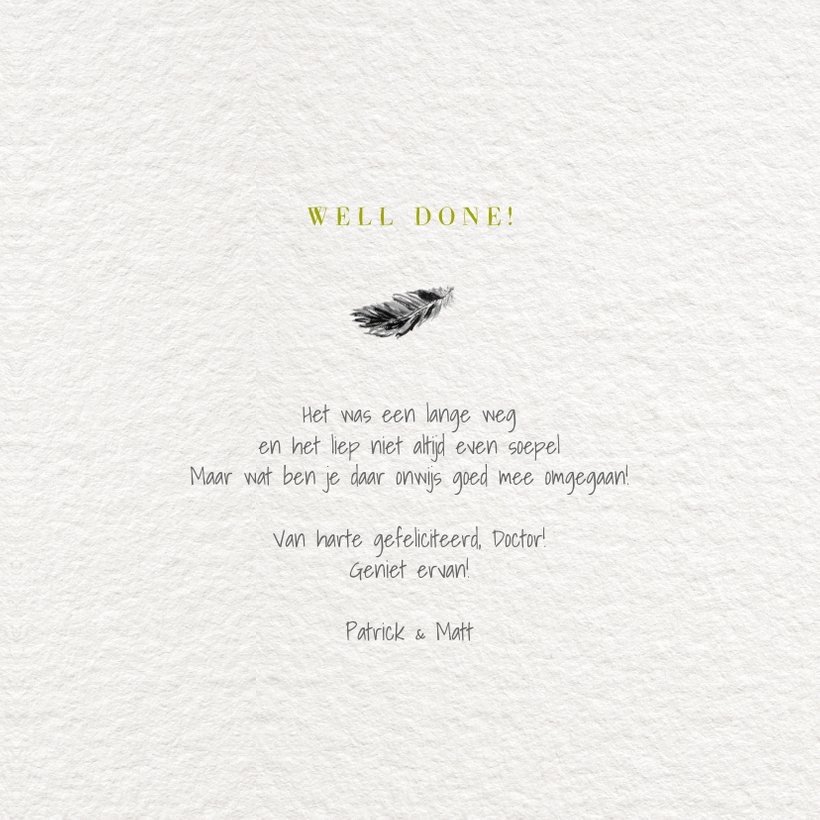 PhD felicitatie kaart voor doctor met | Kaartje2go