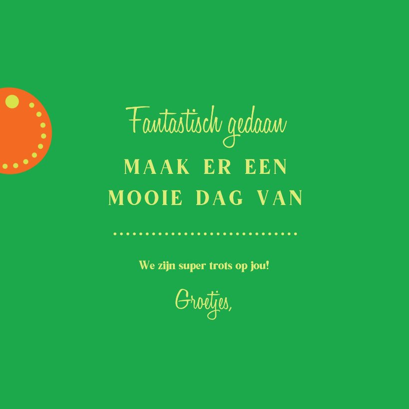 Proficiat met deze pracht prestatie | Kaartje2go