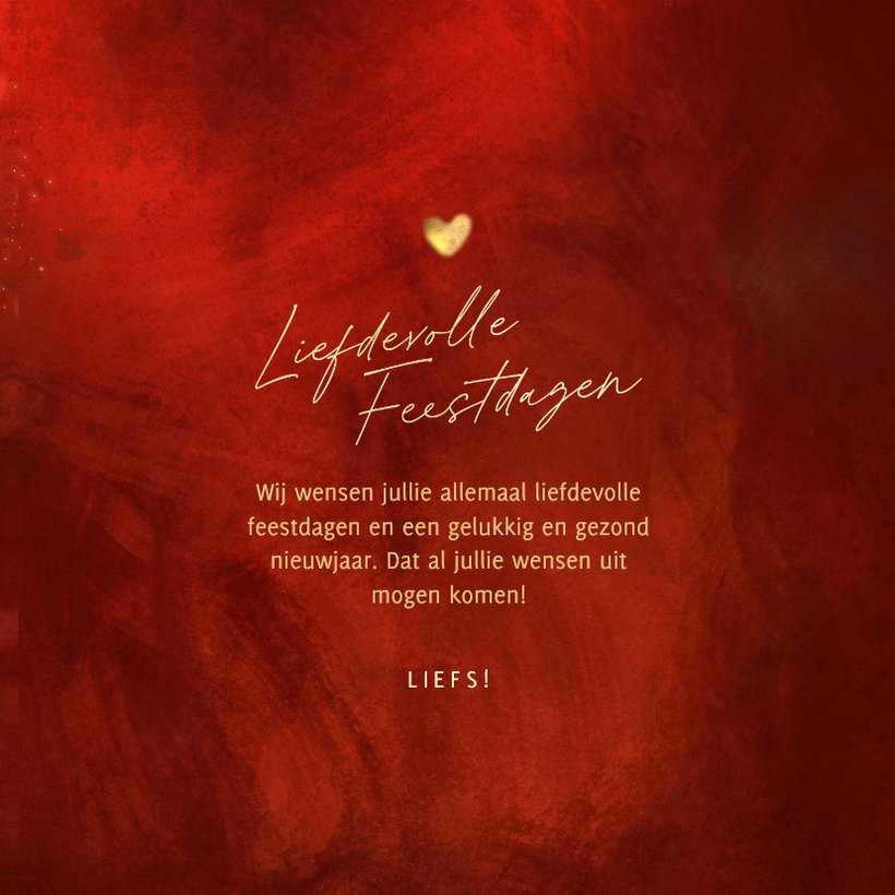 Rode kerstkaart'Liefdevolle Feestdagen | Kaartje2go