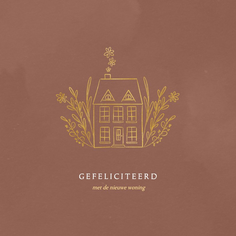 Roestkleurige verhuis-felicitatie illustratie | Kaartje2go