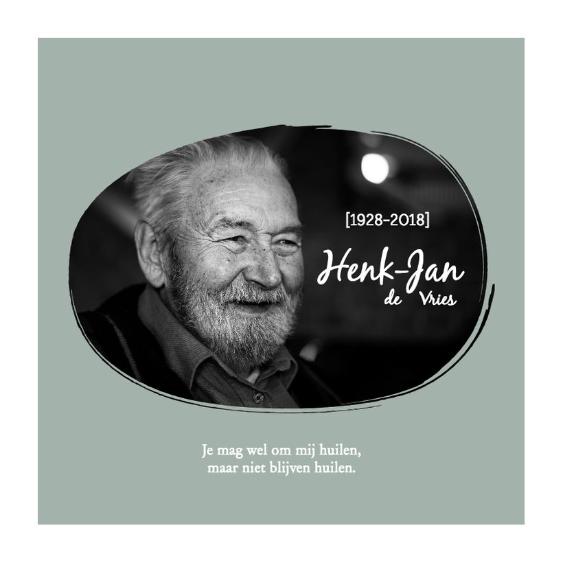 Rouw- of condoleancekaart met foto | Kaartje2go