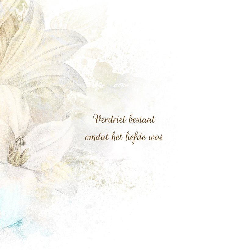 Rouwkaart lelies in rouw - Rouwkaarten | Kaartje2go