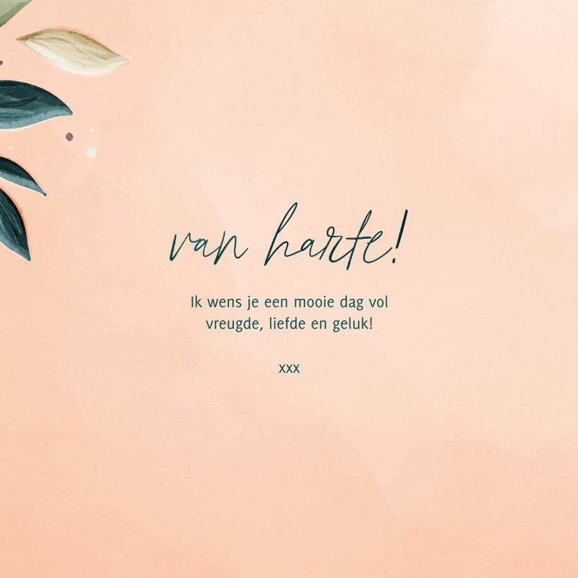 Roze verjaardagskaart gefeliciteerd met bloemen | Kaartje2go