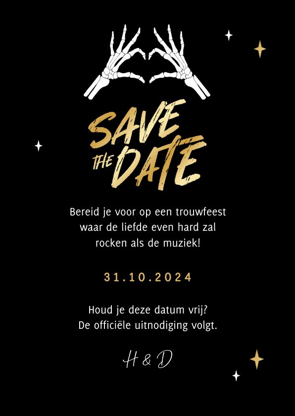 Save the date rock'n roll metal gothic punk | Kaartje2go