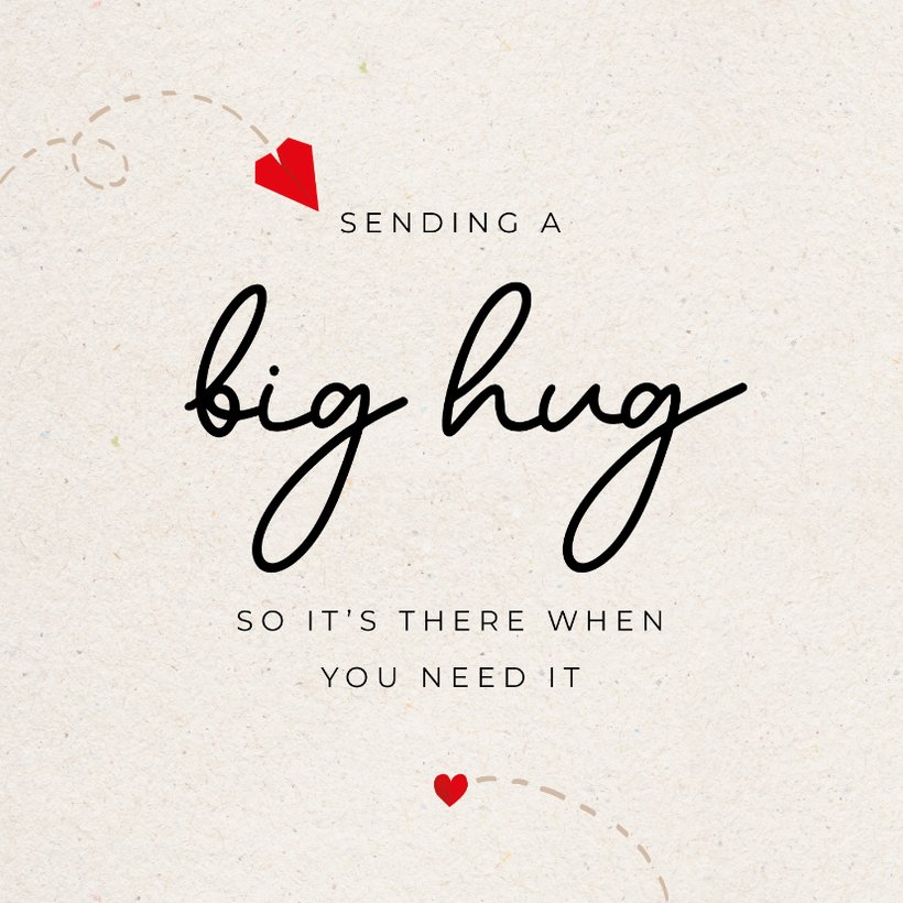 Sending a big hug for you zomaar kaart | Kaartje2go