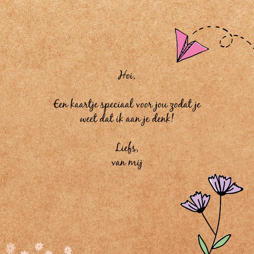 Sending you a smile- kraft- zomaarkaart | Kaartje2go