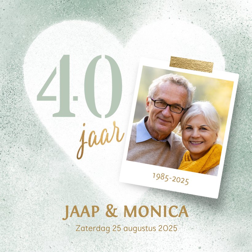 Sfeervolle uitnodiging jubileum huwelijk met | Kaartje2go