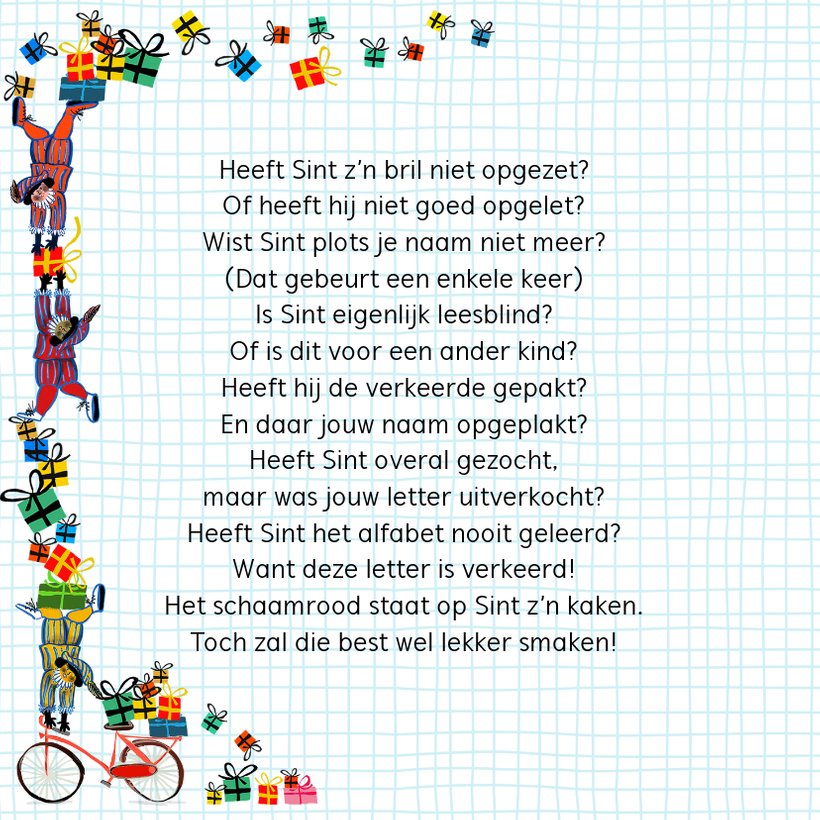 Sinterklaas kaart met chocolade-letter R | Kaartje2go