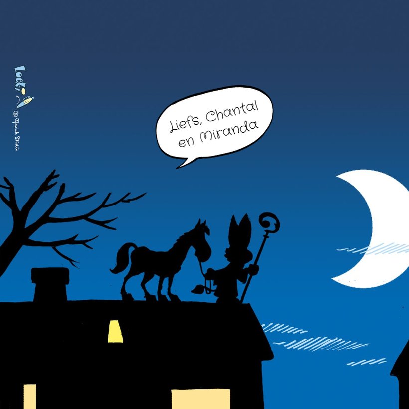 Sinterklaas strip Loeki op het dak- A | Kaartje2go