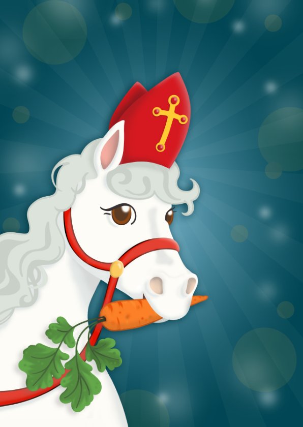 Sinterklaaskaart paard Ozosnel met gedicht | Kaartje2go