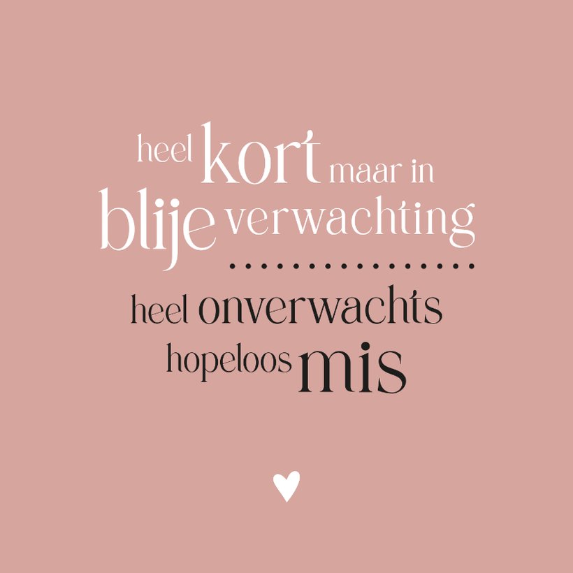 Sterkte gedicht kort in blije verwachting | Kaartje2go