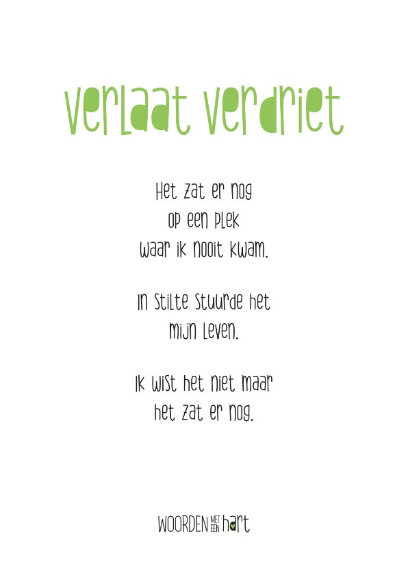 Sterkte gedichtenkaart verlaat verdriet | Kaartje2go