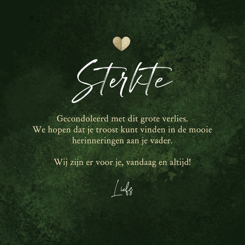 Sterkte kaart gecondoleerd denk aan je hartje | Kaartje2go